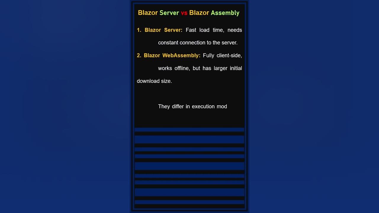 Blazor Server vs Blazor WebAssembly — What’s the Difference? - YouTube