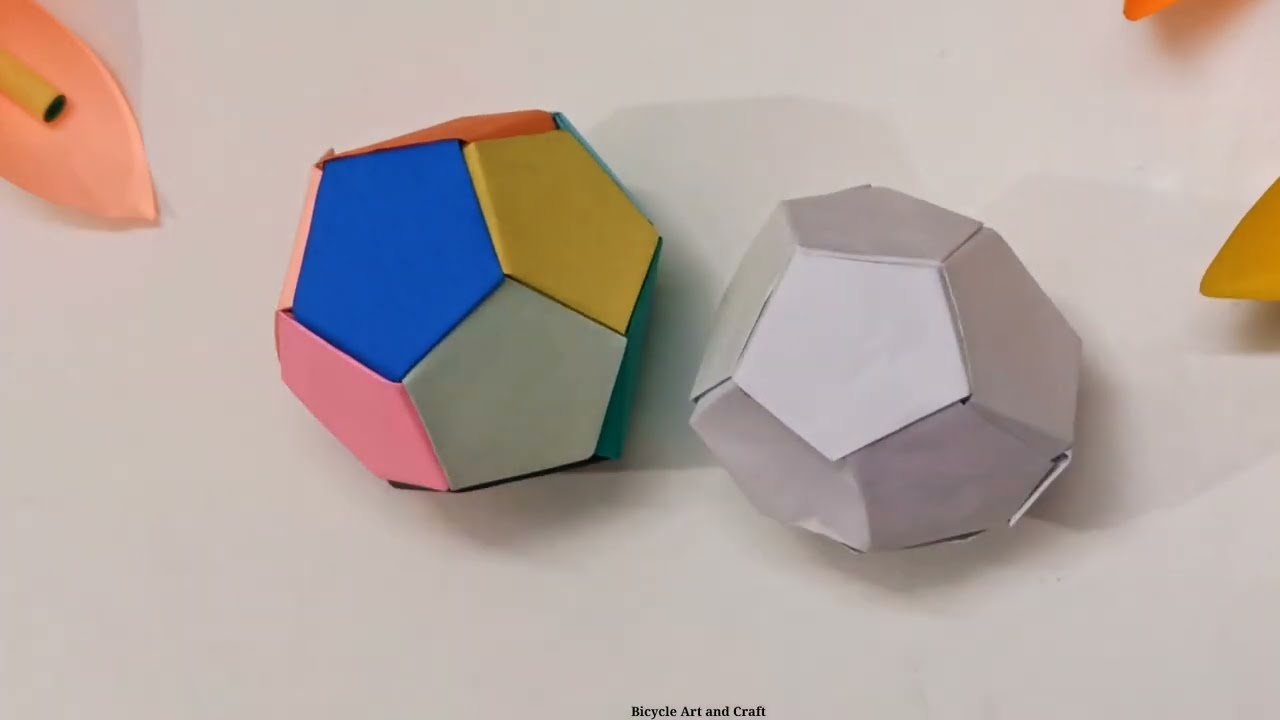 How to make an origami soccer ball out of paper at home(without glue ...