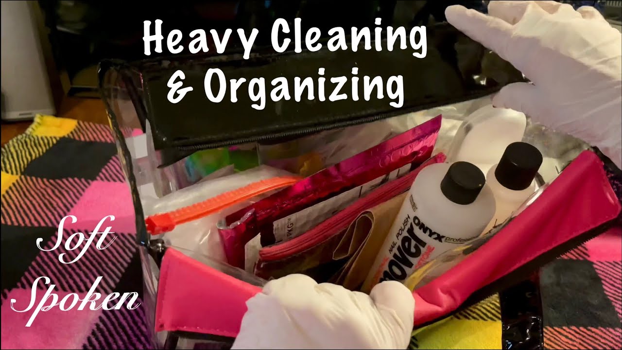 ASMR Cleaning & organizing heavy plastic bag with Latex gloves (Soft ...