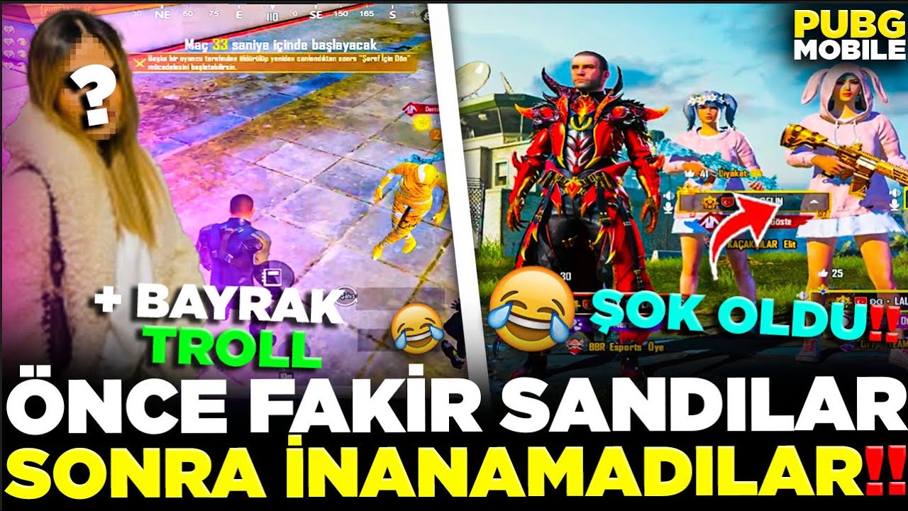 ÖNCE FAKİR SANDILAR🤣SONRA 300 DESTANSIYI GÖRÜNCE İNANAMADILAR!! | PUBG ...
