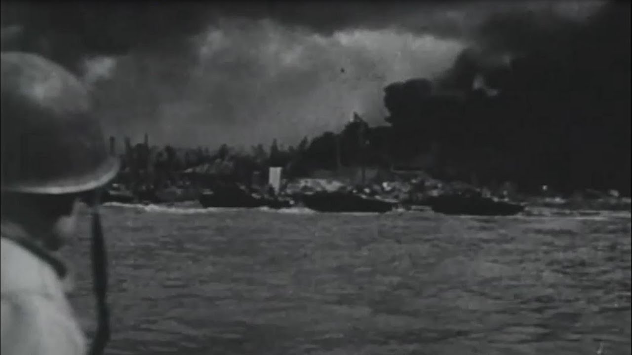 Australian 7th Division Lands at Balikpapan Borneo Combat Footage WW2 ...