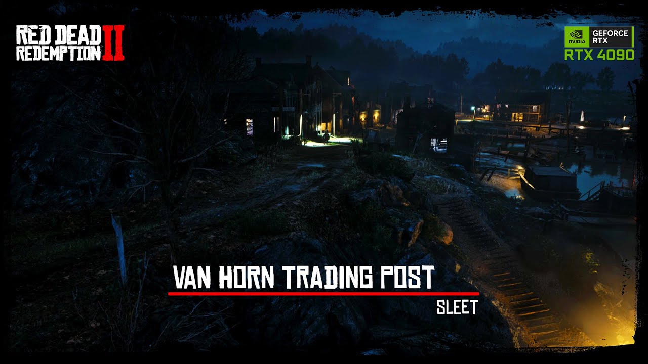 Red Dead Redemption 2 - Van Horn Trading Post is Stunning on a Sleet ...