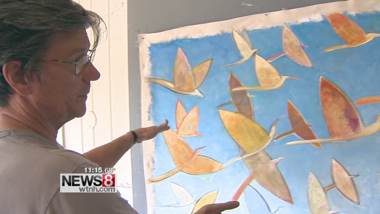 Artist sought solace in future in Sandy Hook elementary mural - YouTube