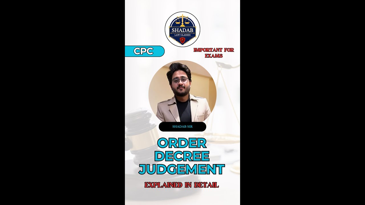 What is Order, Decree & Judgement | CPC | Explained in Detail - YouTube