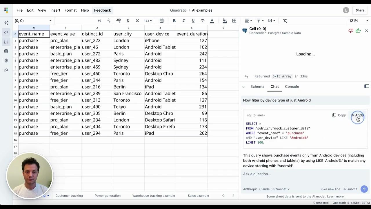 SQL in a spreadsheet using AI - YouTube