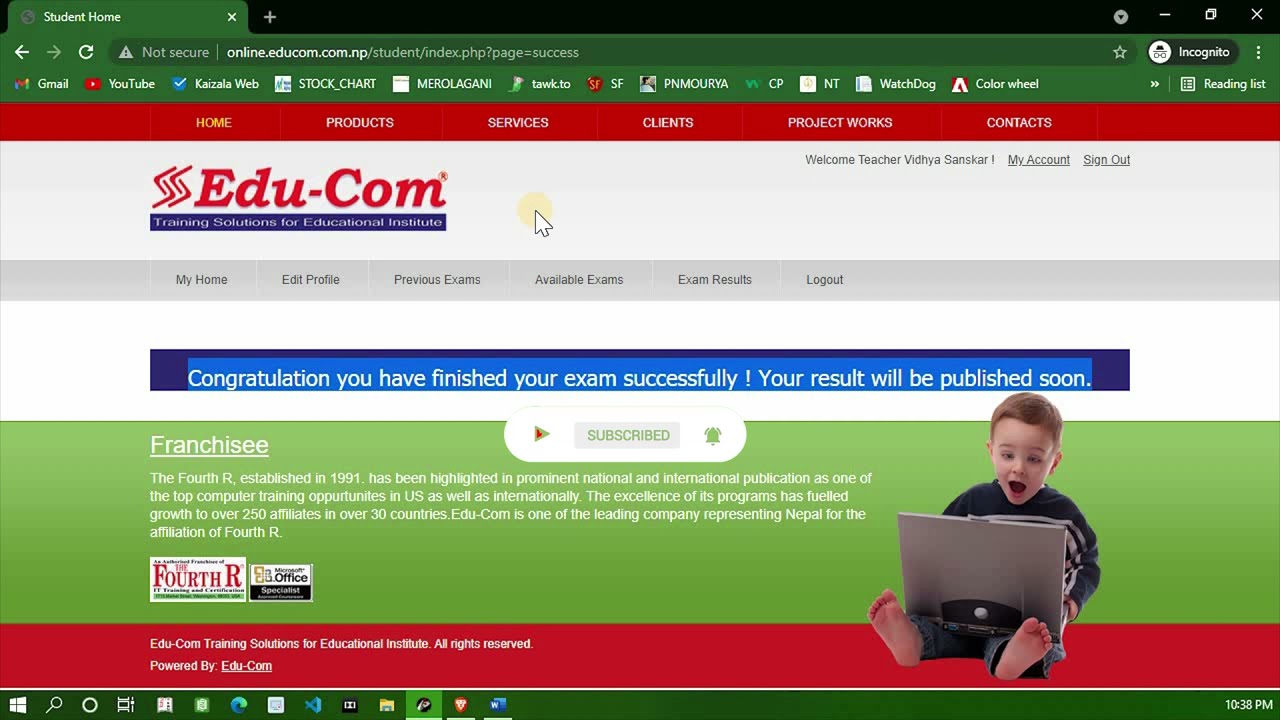 How to take Online Exam of EduCom || https://educom.com.np || - YouTube