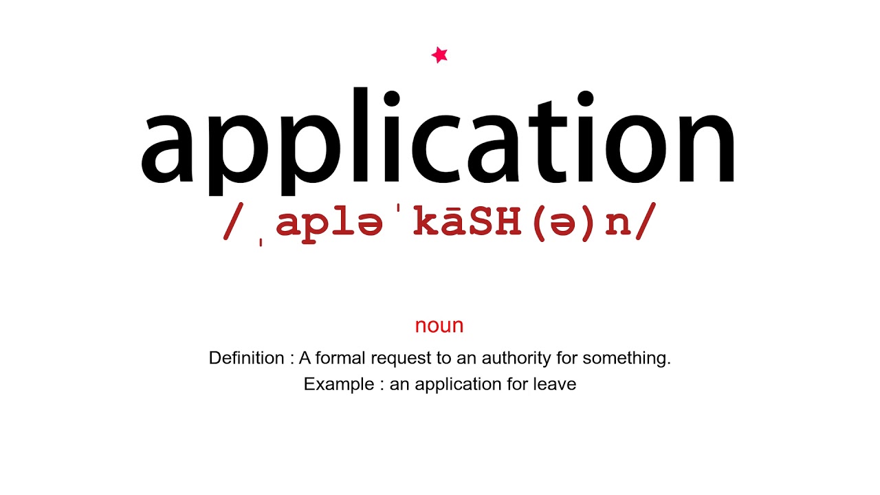How to pronounce application - Vocab Today - YouTube