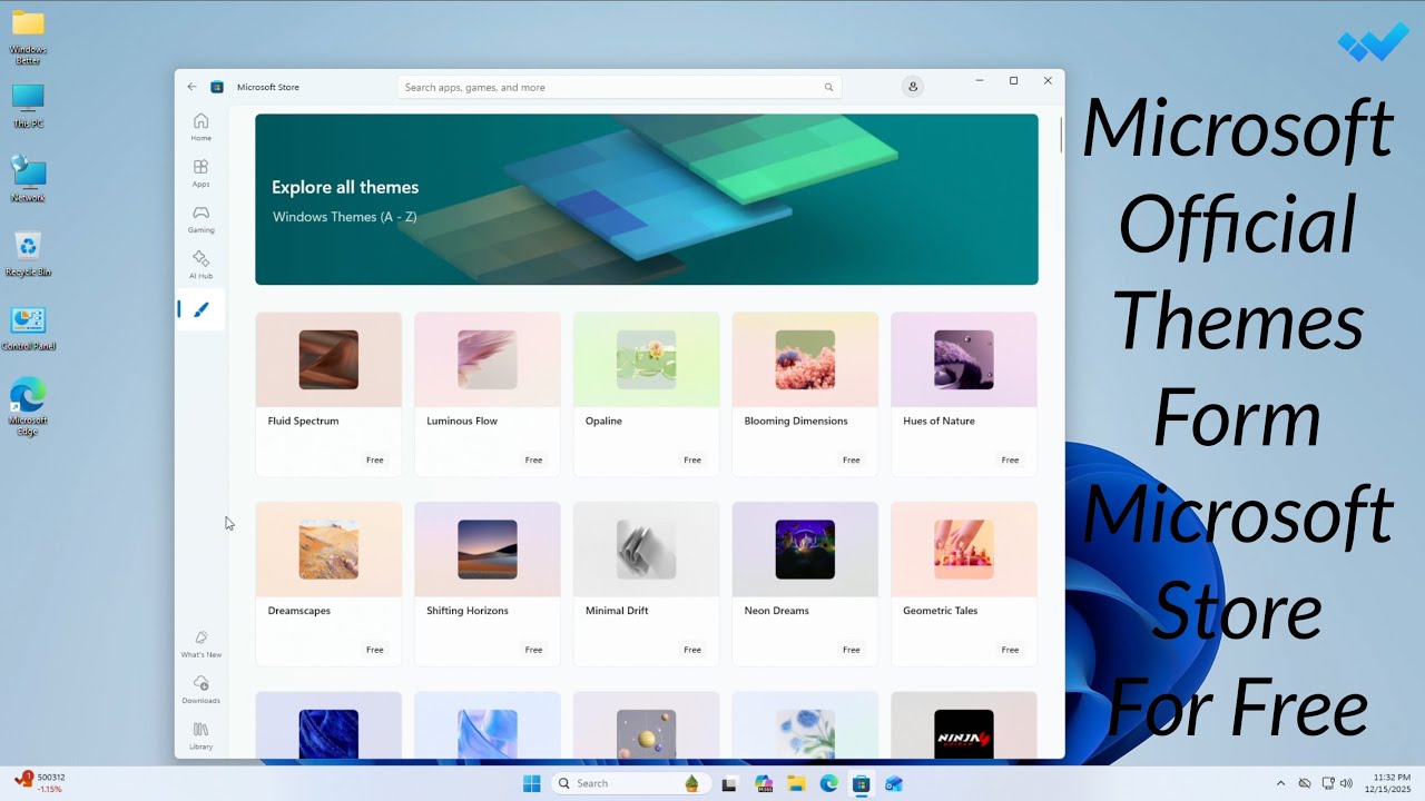Personalize Windows PC using New Themes Section in Microsoft Store ...