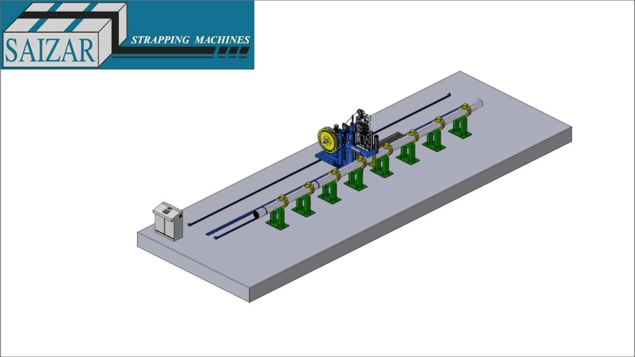 Automatic strapping machine with lateral displacement for the ...