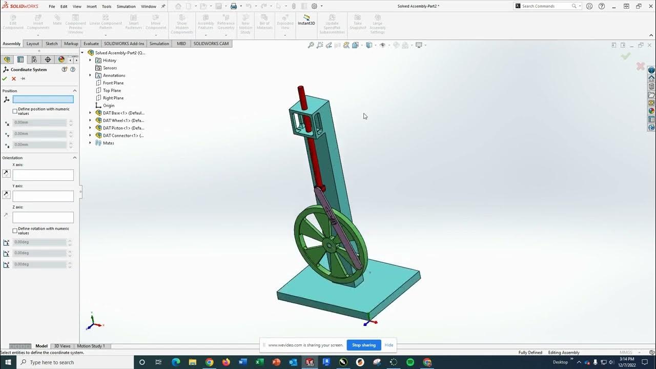 Solidworks- Assembly Training-Coordinate Systems - YouTube
