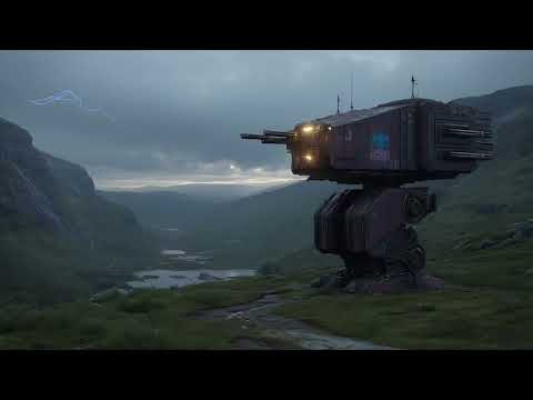 Rainy Watch in Battle Mech | Sci-Fi Radio Chatter Ambiance for Sleep, Study, Relaxation