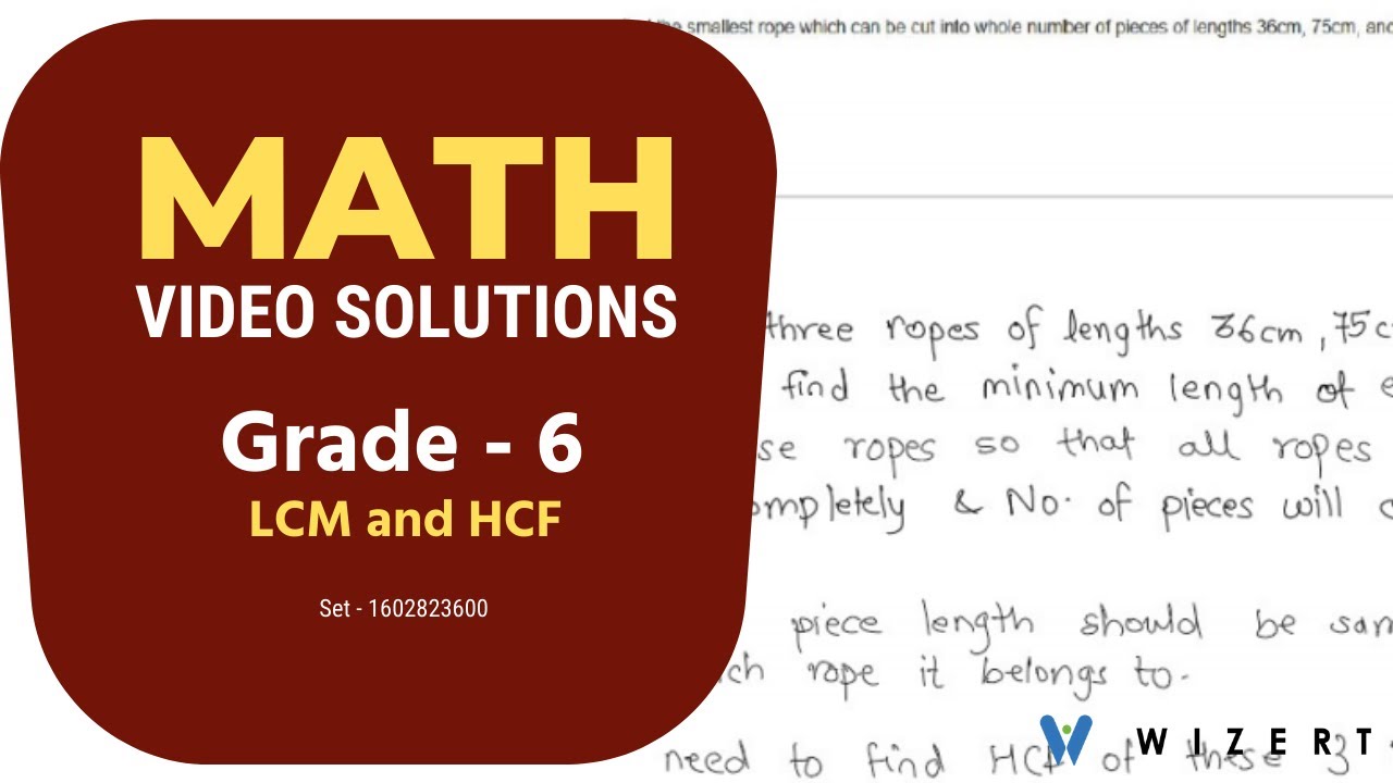 Grade 6 Math Questions with Answers - Mathematics HCF And LCM questions ...