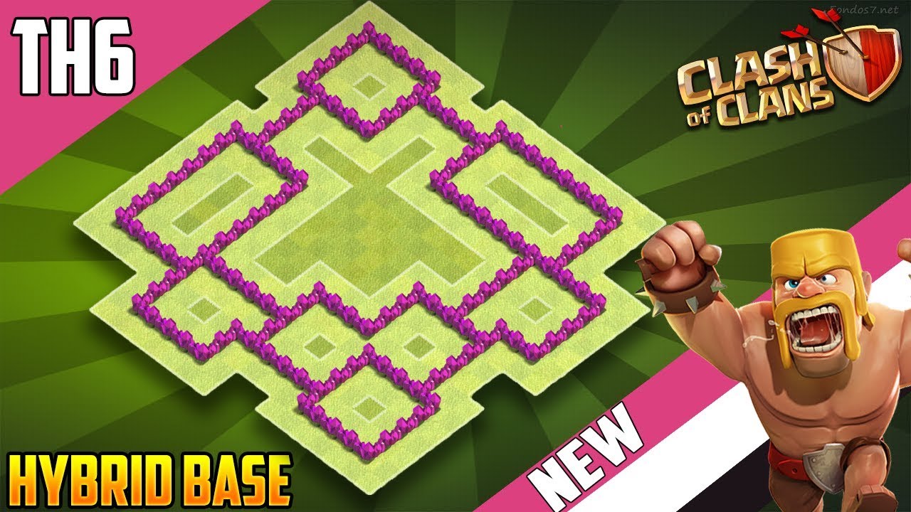 BEST BASE TH6 HYBRID/TROPHY Base 2018!! COC Town Hall 6 (TH6) Hybrid ...