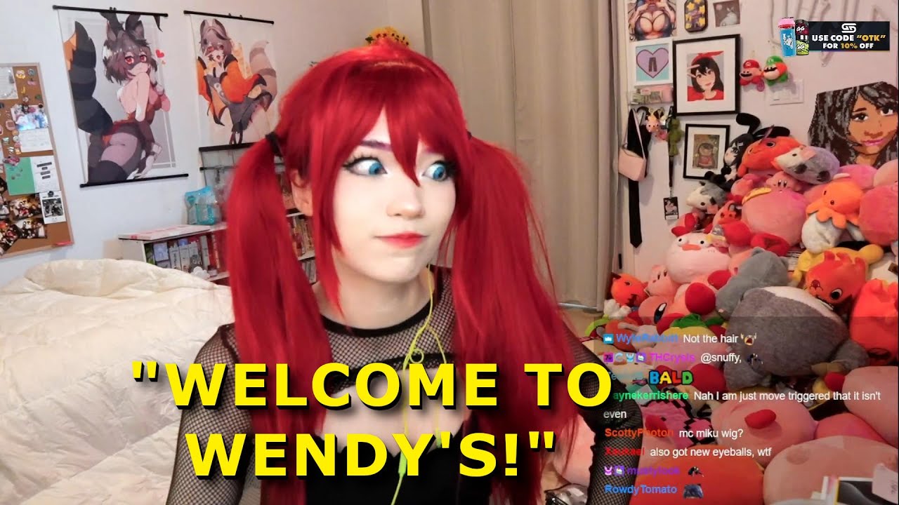Rubyru - Emiru wearing a red wig - YouTube