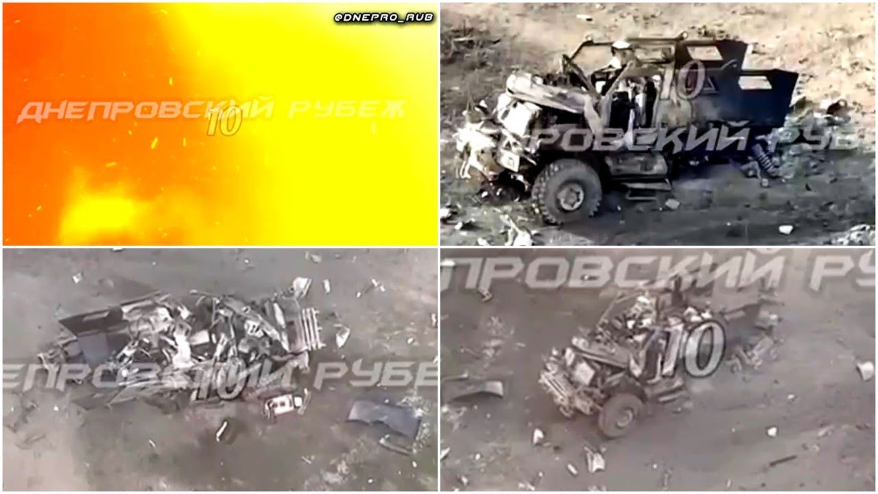 MASSIVE EXPLOSION as Ukrainian MRAP full og ammunition is obliterated ...