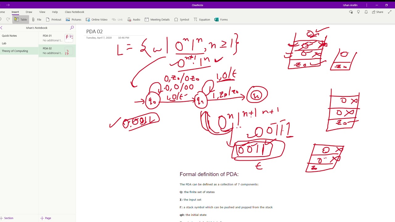 Theory of Computing Lecture PDA 02 - YouTube