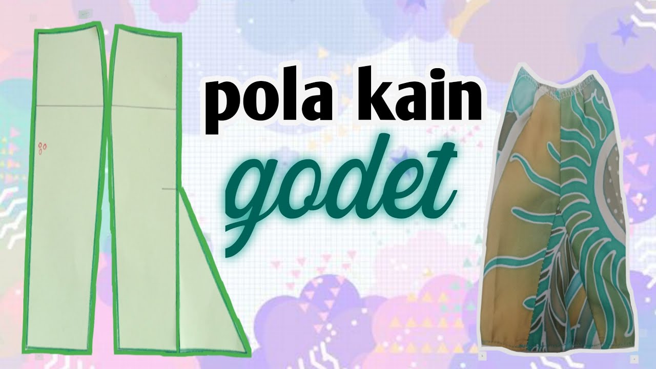 pola kain godet cara paling mudah - YouTube