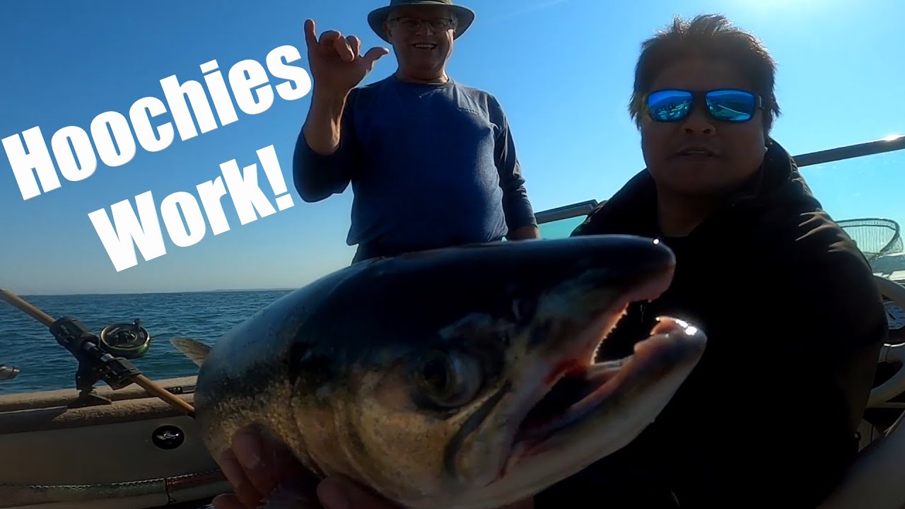 Epic Salmon Fishing coho bites on hoochies! Sandheads. Hoochie moment ...