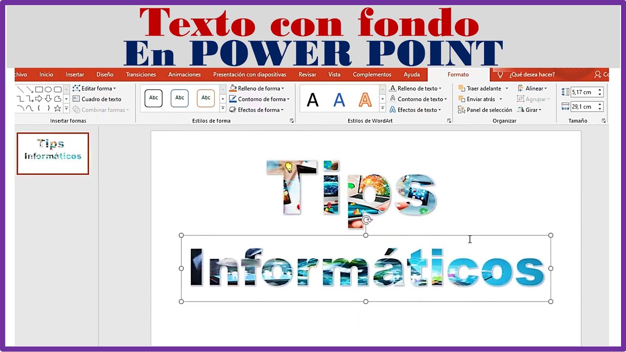 Como rellenar un texto con imágenes de fondo en PowerPoint - YouTube