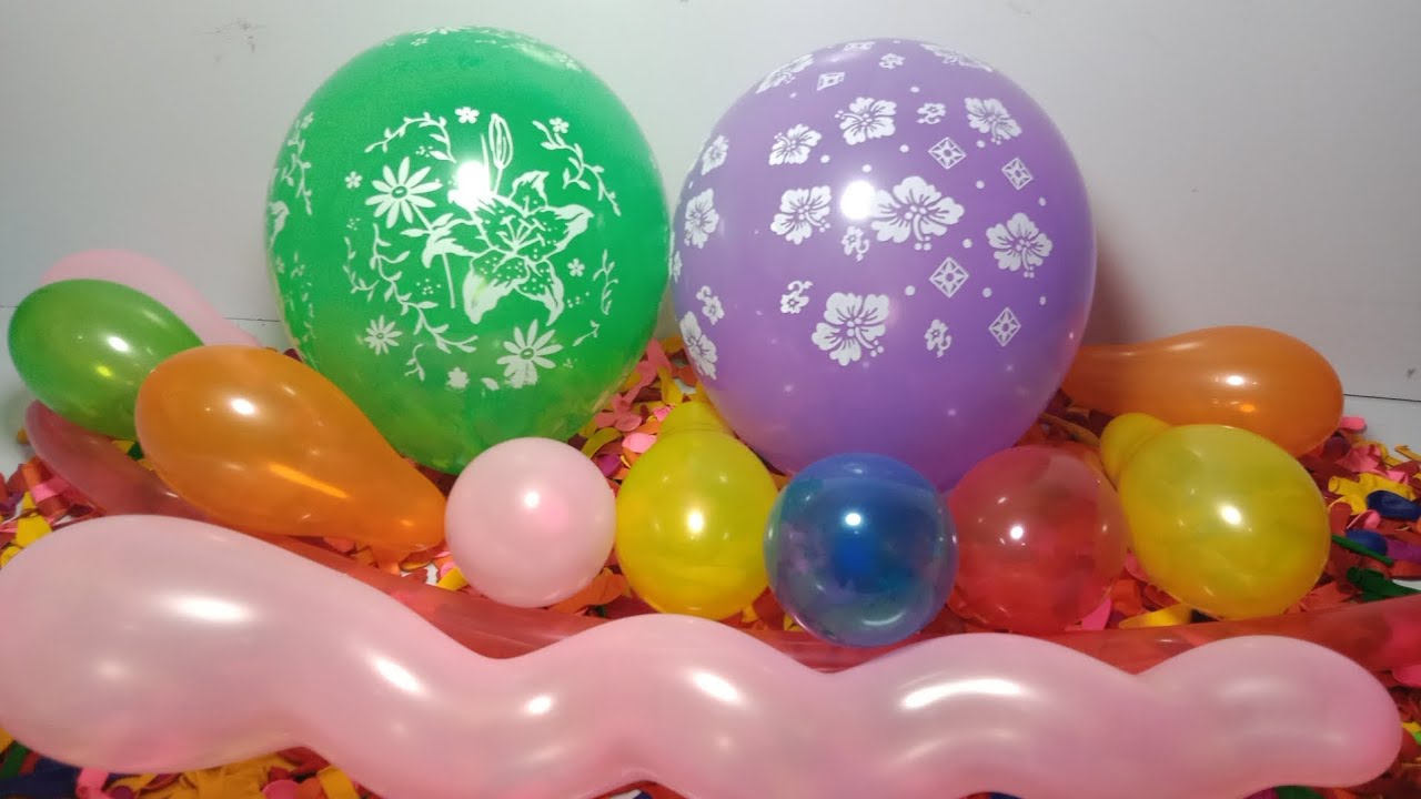 Blow up Colorful mini and Big Balloons play and Fun with Stick 💕 - YouTube