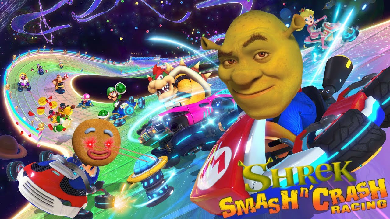 Shrek Mario Kart Goes Insanely Hard | Shrek Smash N' Crash Racing - YouTube