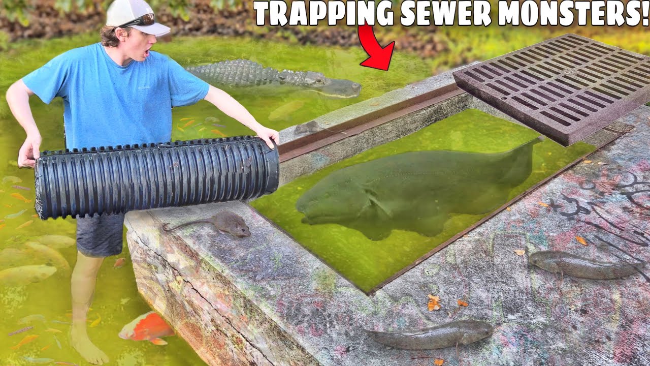 24 HOUR Fish Trap Catches The SEWER MONSTER! - YouTube