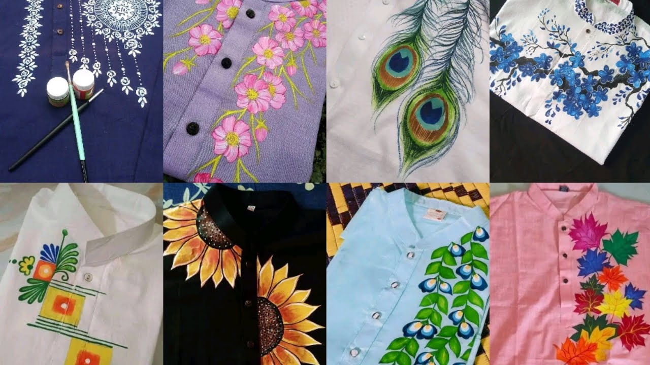 100+Hand paint panjabi design. অসাধারণ পাঞ্জাবি ডিজাইন। - YouTube