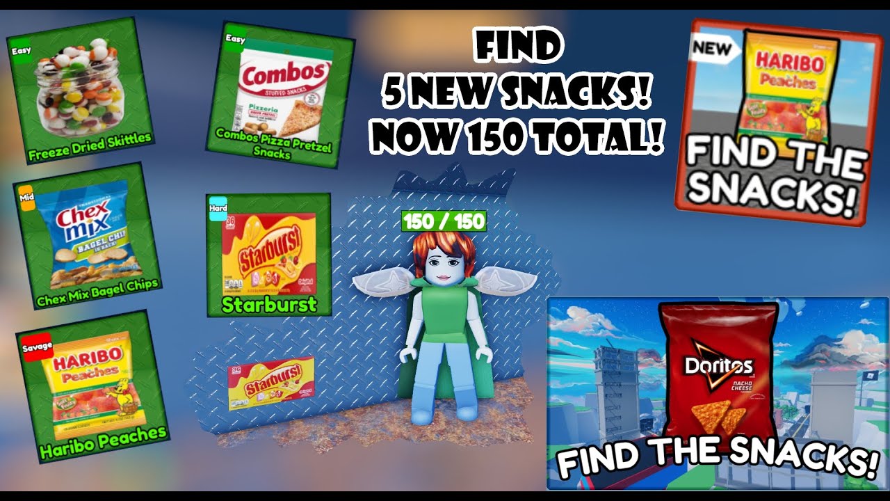 How to find 5 new Snacks in "Find the Snacks (150)" Roblox - YouTube
