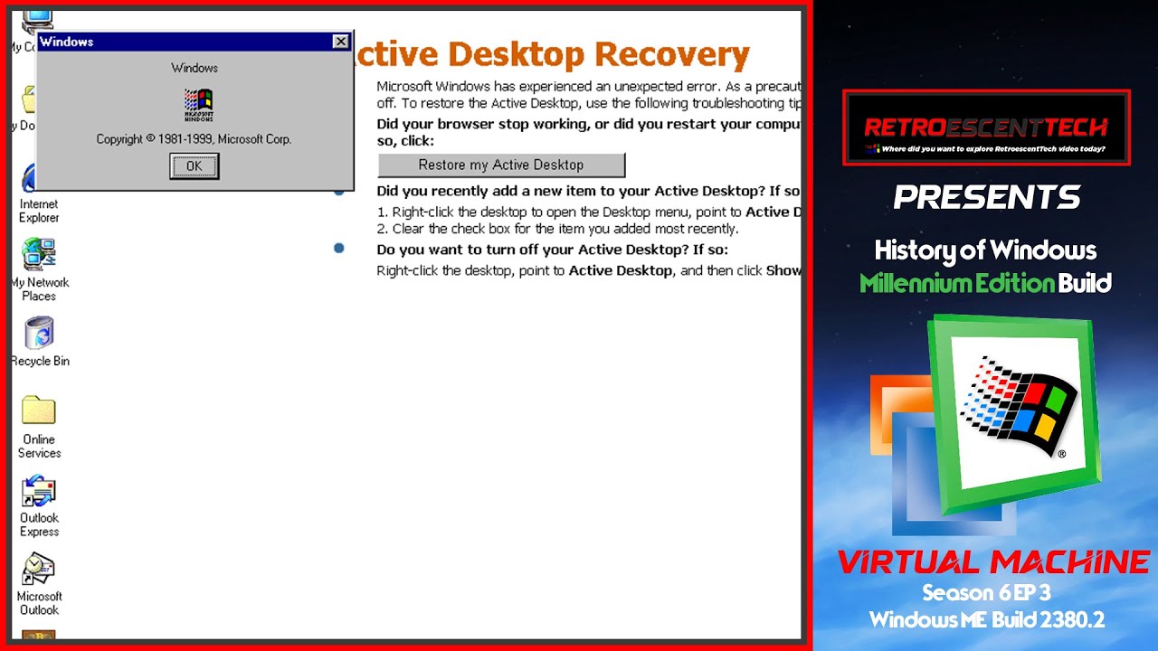 RetroescentTech VM Series Season 6 EP3 - Windows ME Build 2380.2 ...