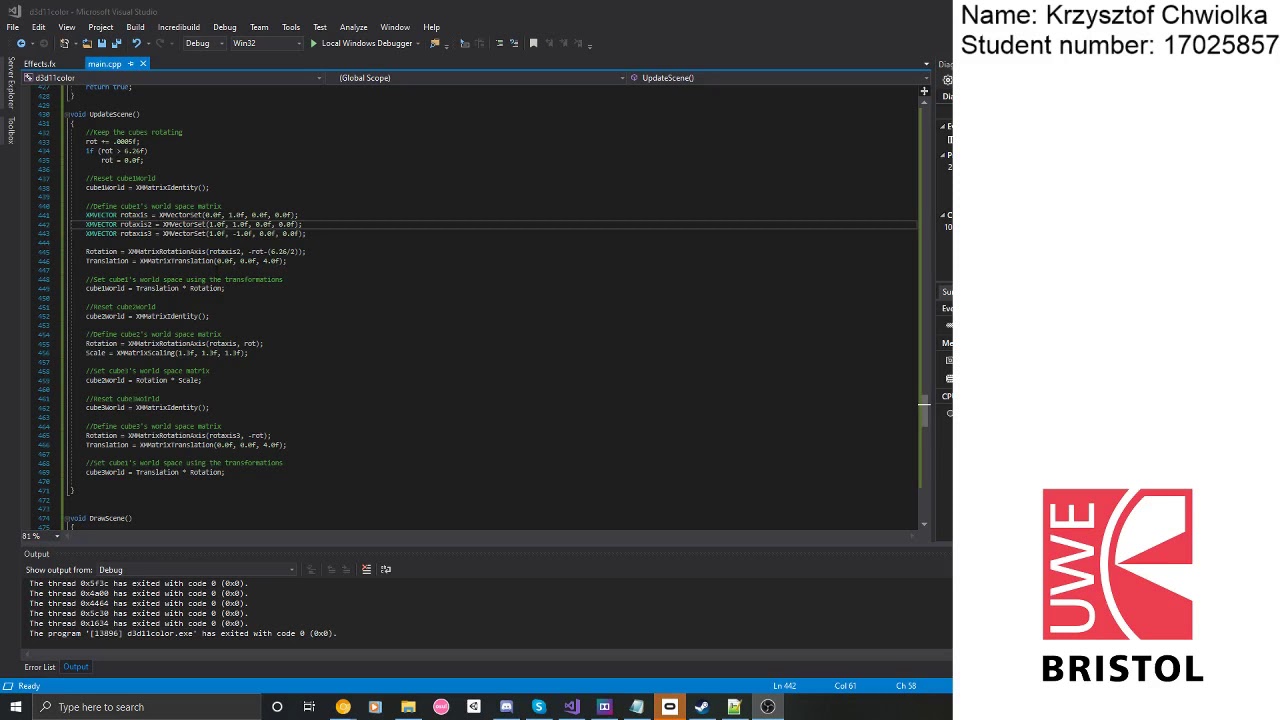 Three rotating cubes in DirectX - YouTube
