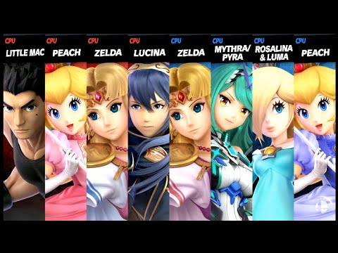 Little Mac and Peach and Zelda and Lucina VS Zelda and Mythra / Pyra ...