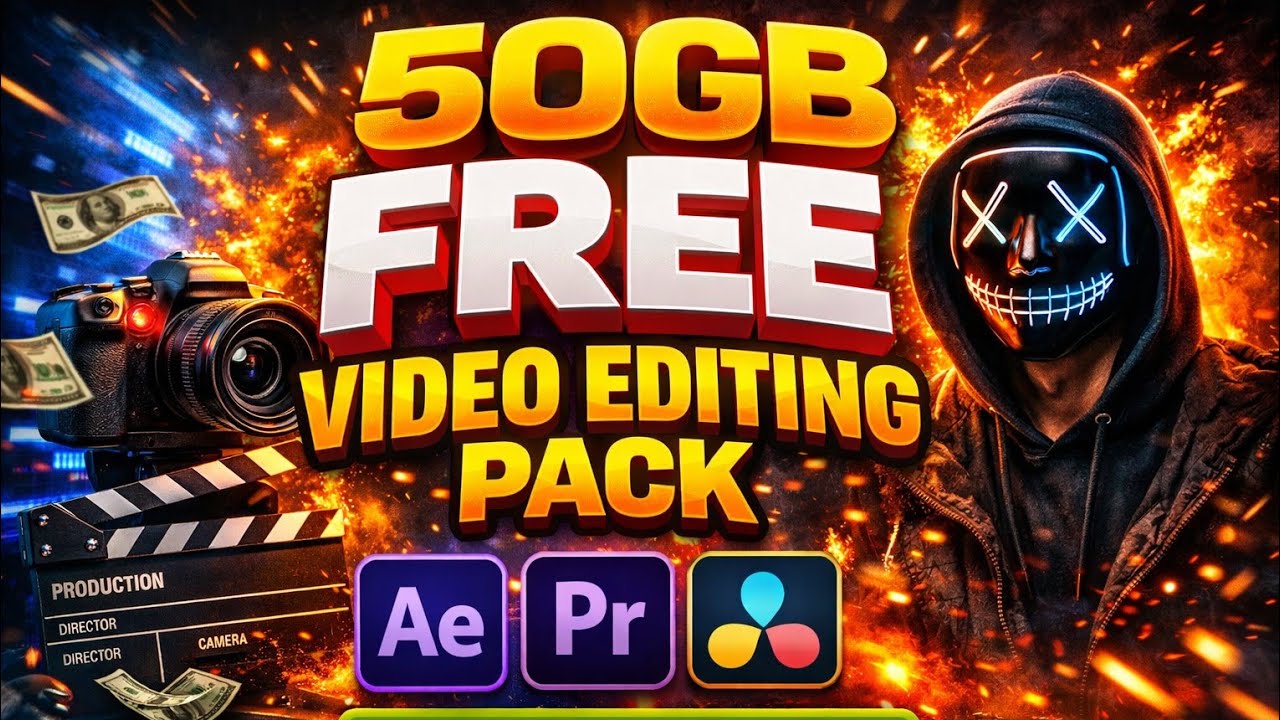 🤑50GB FREE PREMIUM VIDEO EDITING PACK - YouTube
