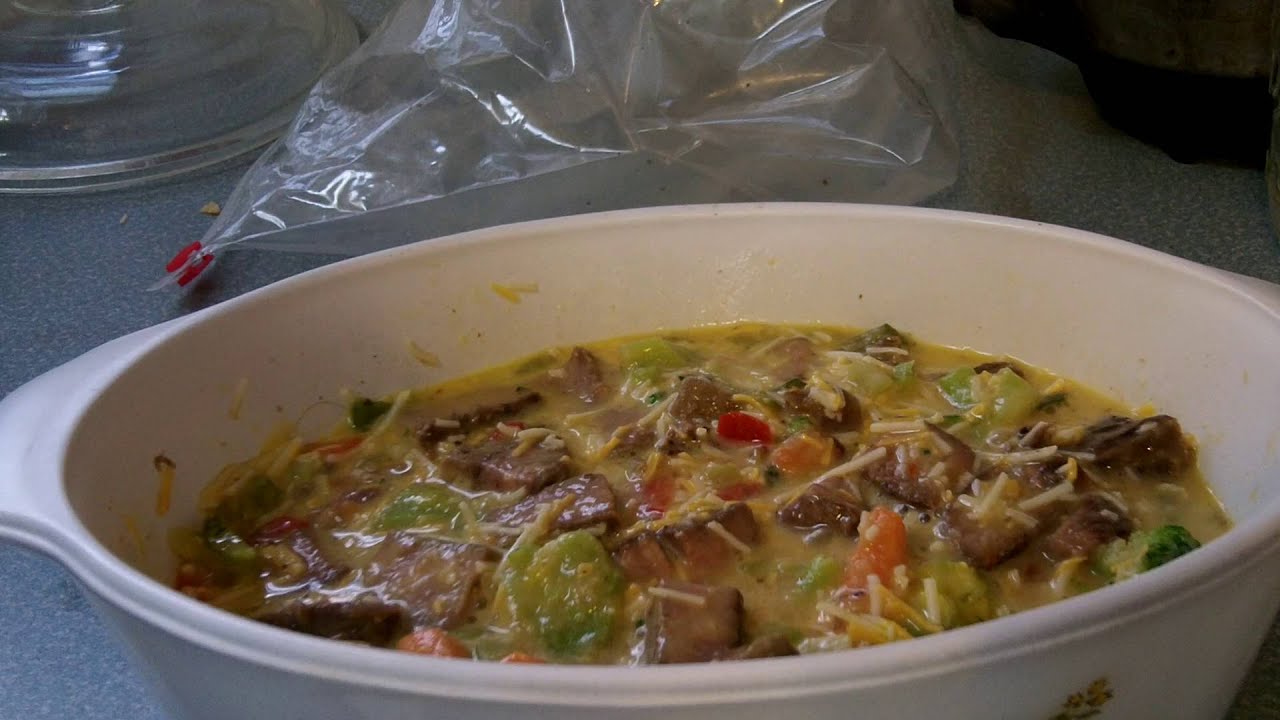 Cooking with Randy - Steak Eggs and Vegetable Breakfast Cassorole - YouTube