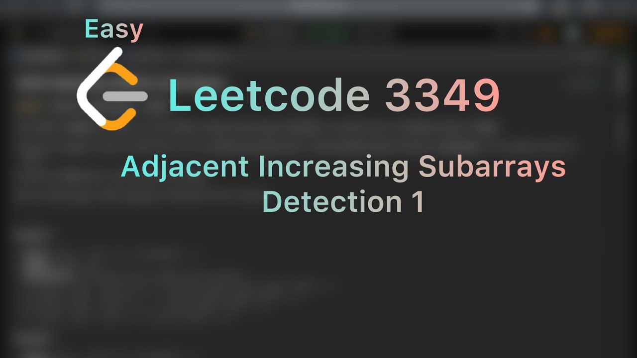 Adjacent Increasing Subarrays Detection I - Leetcode 3349 - Java - YouTube
