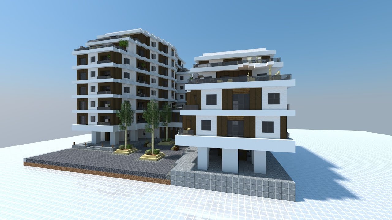 Minecraft Modern Apartment Complex [TIMELAPSE] - YouTube