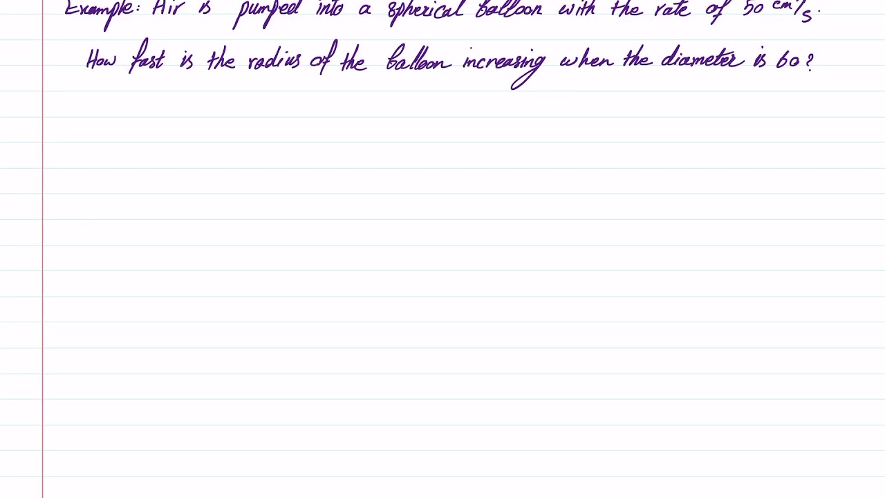 Labtube-(Calculus I)-Examples of Related Rates I: Balloon is Being ...