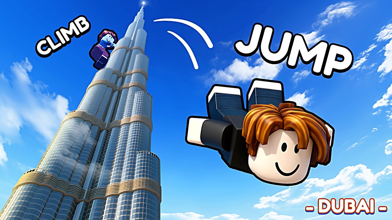 I JUMPED from the TALLEST building in Roblox climb and jump tower ...