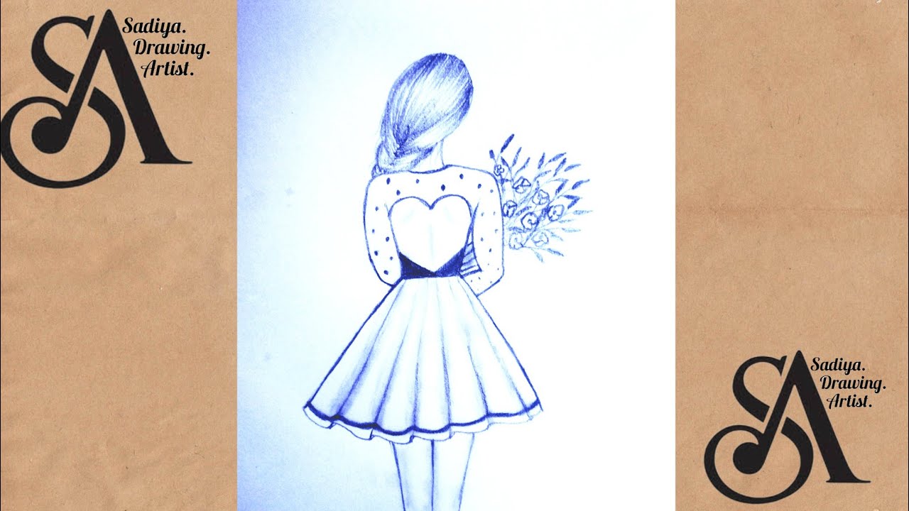 How to draw a beautiful back side girl/easy drawing for beginners ...