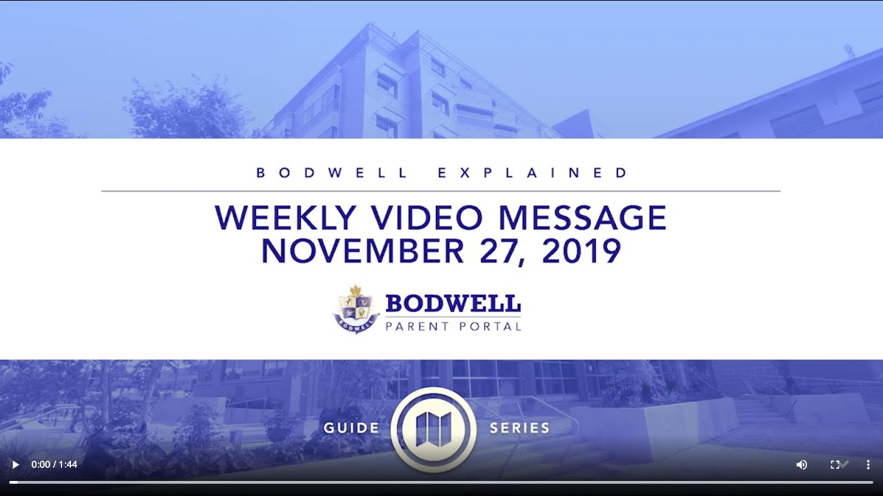 Weekly Video Message Bodwell - YouTube