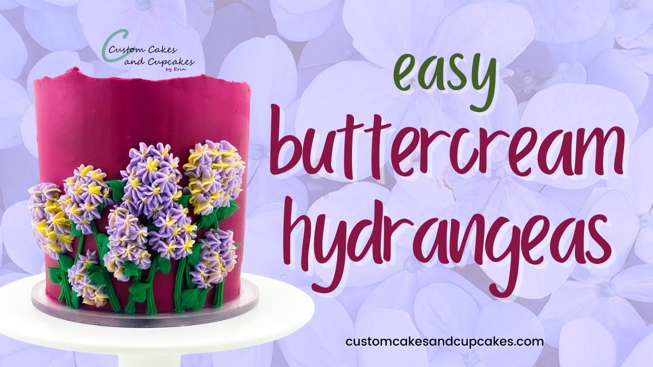 EASY BUTTERCREAM HYDRANGEA Tutorial: How to Pipe Beginner Frosting Flowers, Leaves, Stems on ...