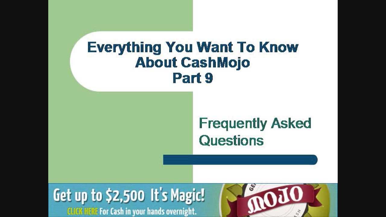 Cash Mojo Part 9 - CashMojo FAQs and Reviews - YouTube