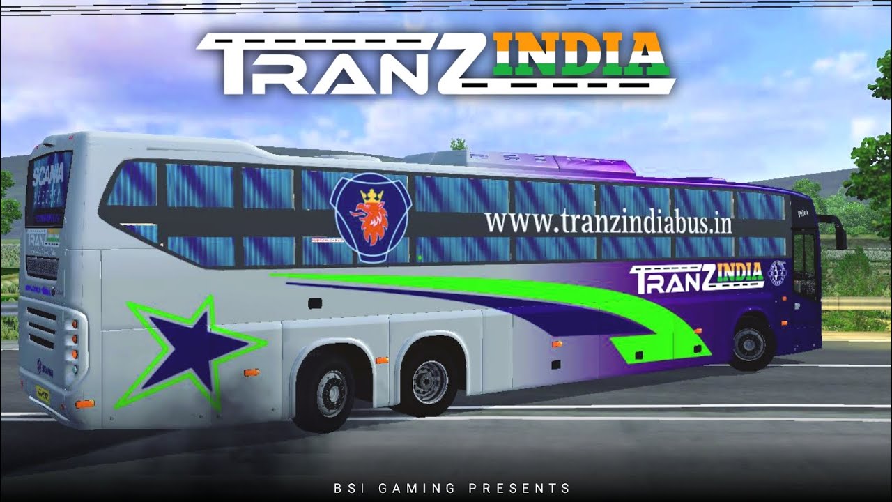 TRANZINDIA V2 LIVERY FOR SCANIA SLEEPER BUSSID | BUSSID NEW MOD | BSI ...