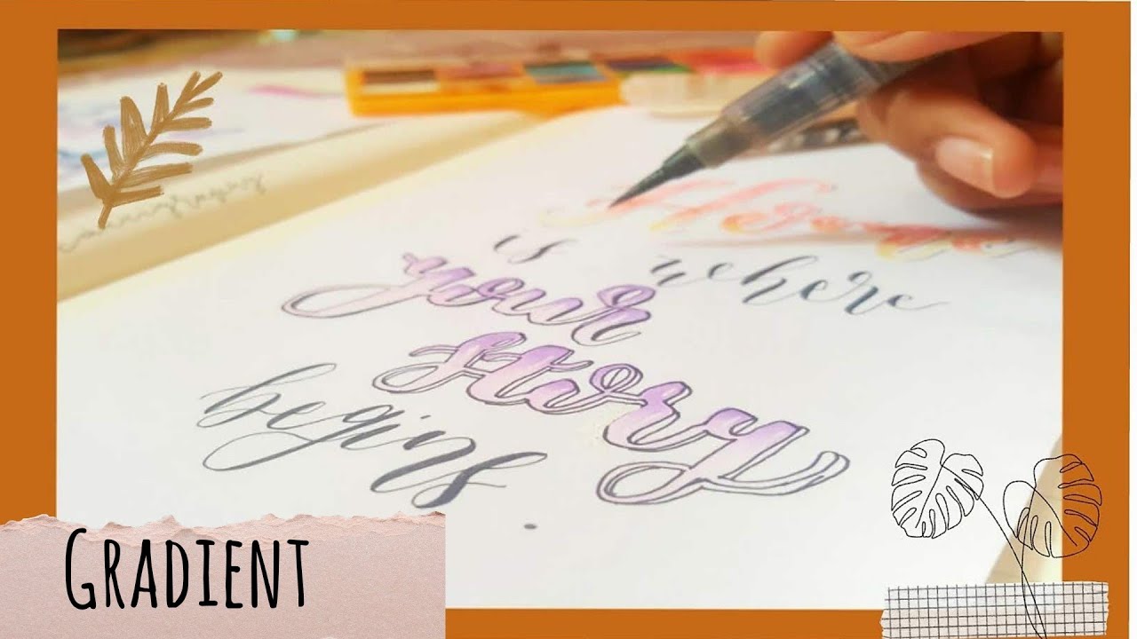 Gradient Calligraphy Using Watercolor by Nic - YouTube