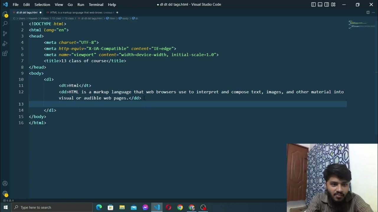 dl dt dd tags how to use learn html tags - YouTube