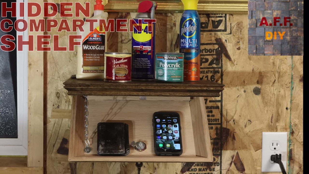Shelf With Hidden Compartment (LOCKABLE!) - YouTube