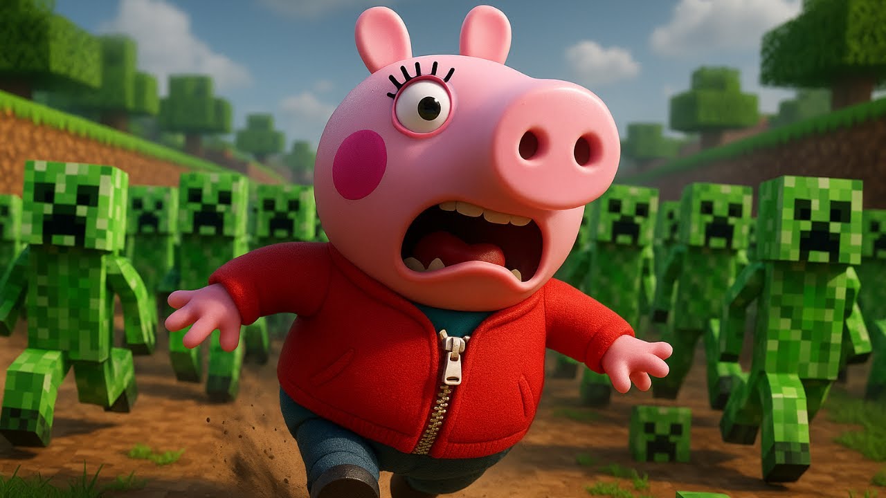 Peppa Pig VS Creepers de Minecraft - YouTube