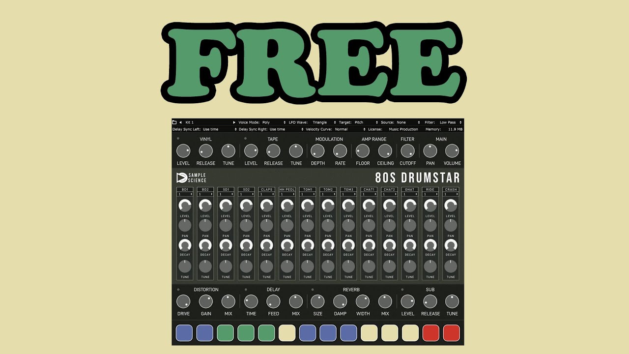 FREE 80s DrumStar by Sample Science - YouTube