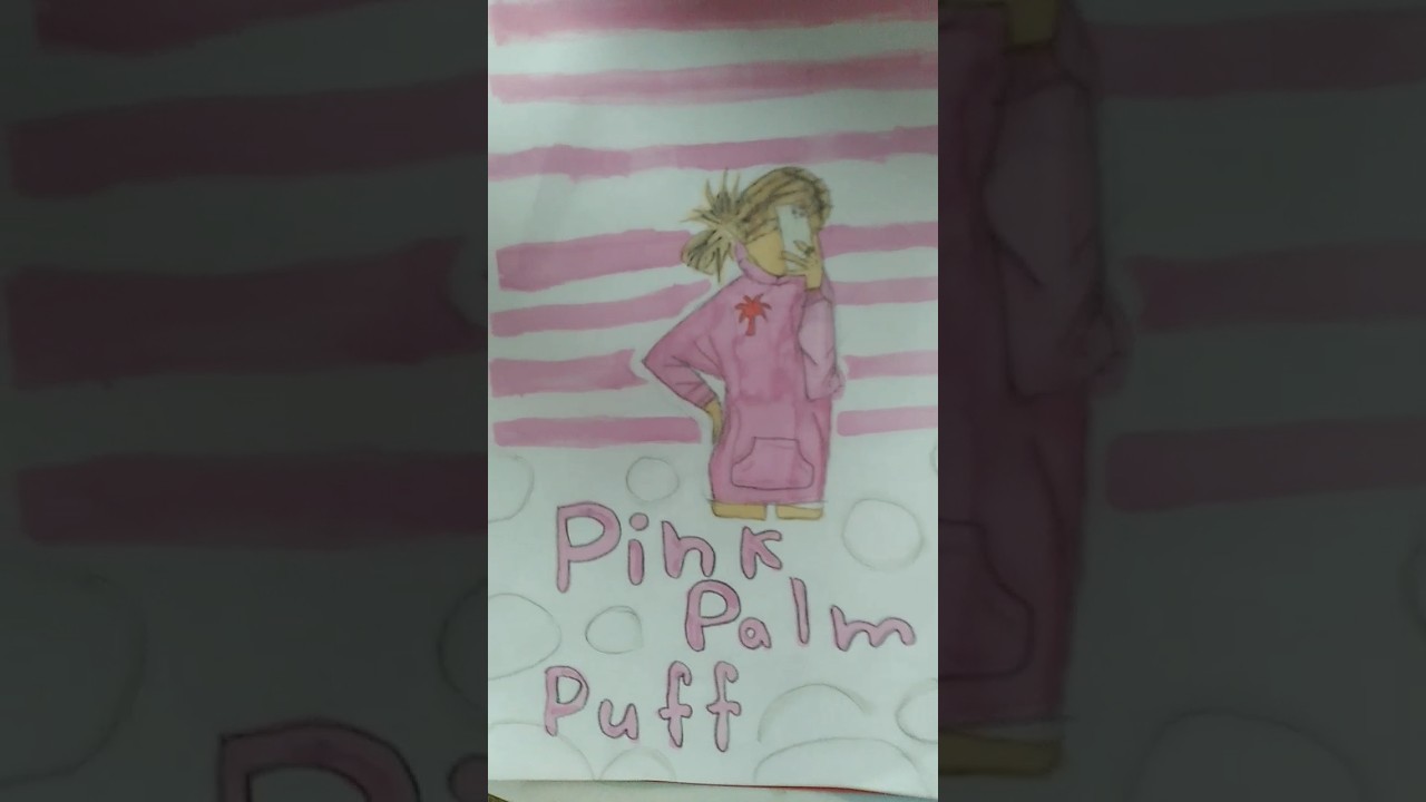Drawing a pink palm puff girl again💗🌴🌷 - YouTube