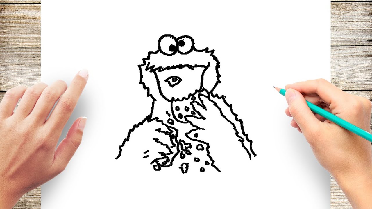How to Draw Cookie Monster from Sesame Street - YouTube