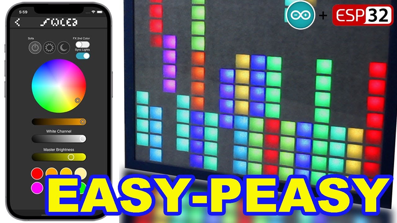 WLED super cool effects with 16x16 Neopixel matrix - YouTube